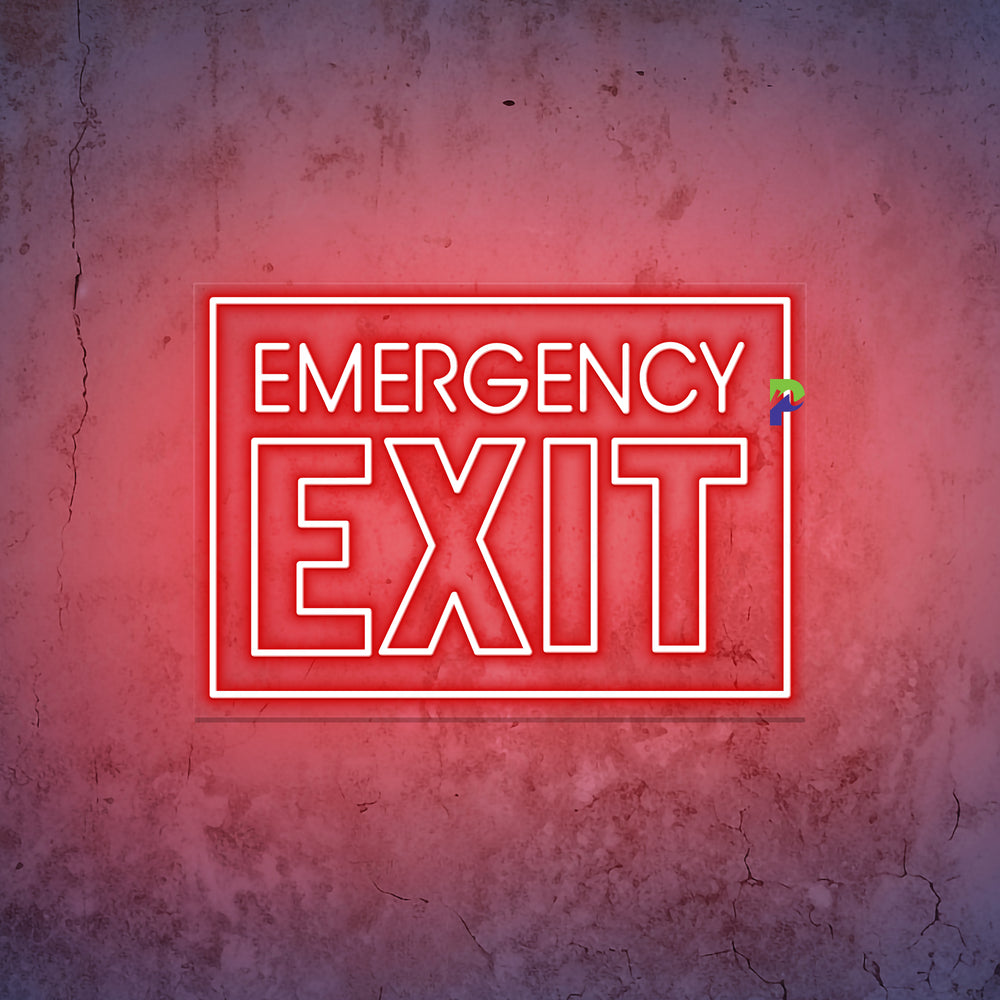 Emergency Exit Neon Sign Building Instruction Led Light - PageNeon