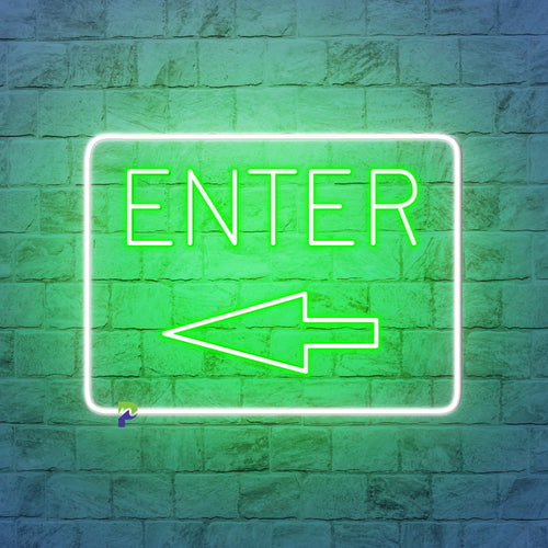 Enter Neon Sign Best Idea Direction Led Light - PageNeon