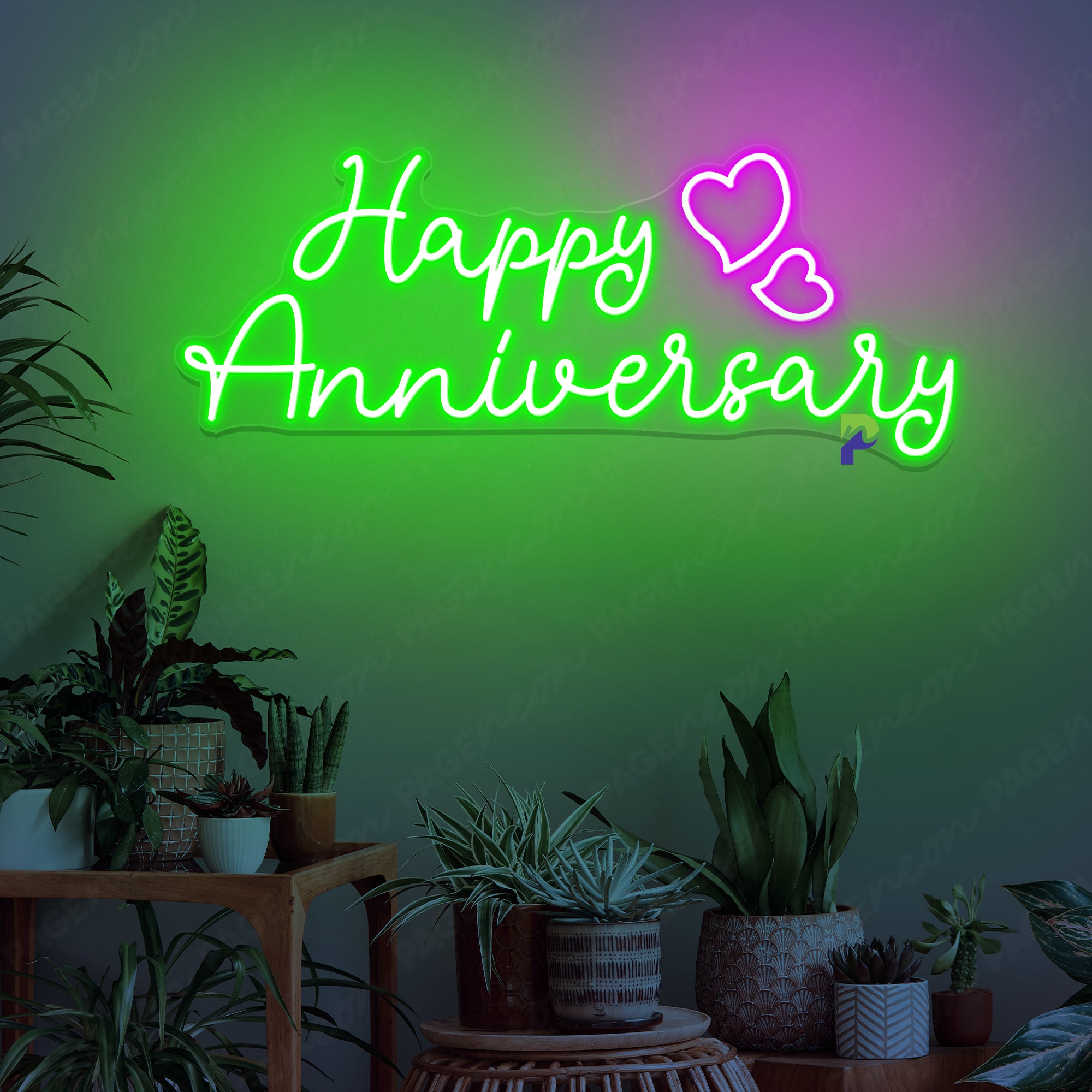 Happy Anniversary Neon Sign Romantic Led Light - PageNeon