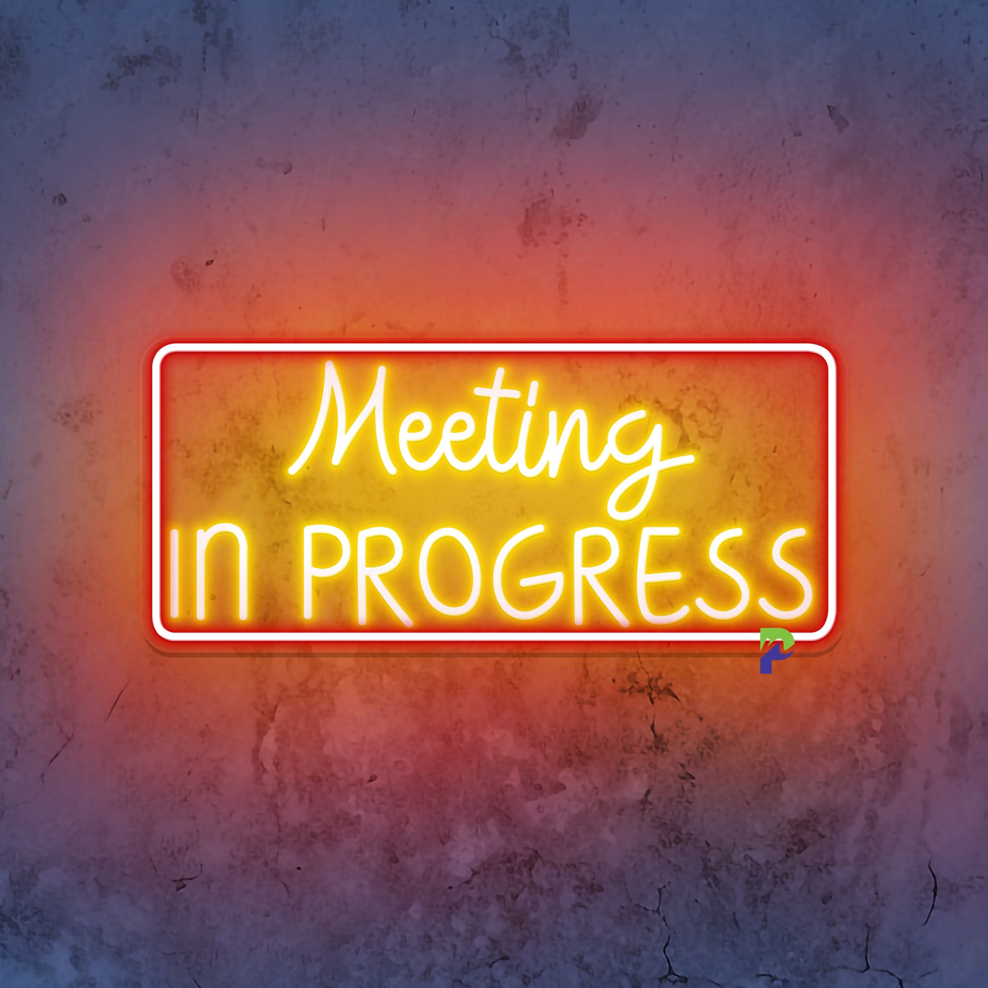Meeting In Progress Neon Sign Friendly Notice Led Light - PageNeon