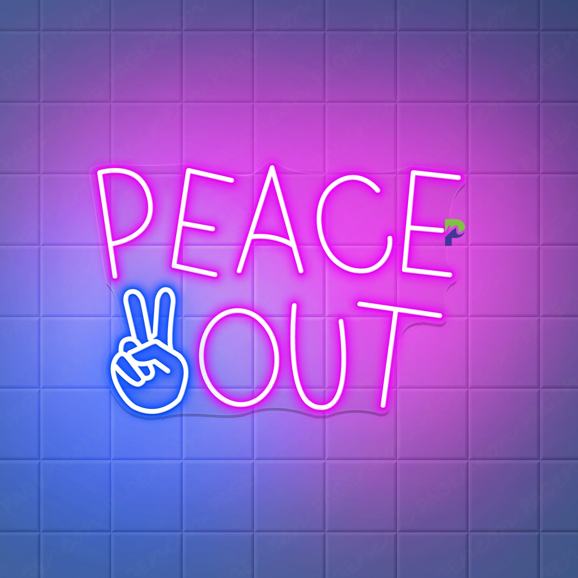 Peace Out Neon Sign Simple Inspirational Led Light - PageNeon