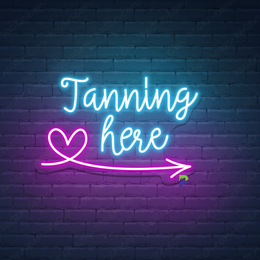 Tanning Here Neon Signs Arrow Led Light - PageNeon