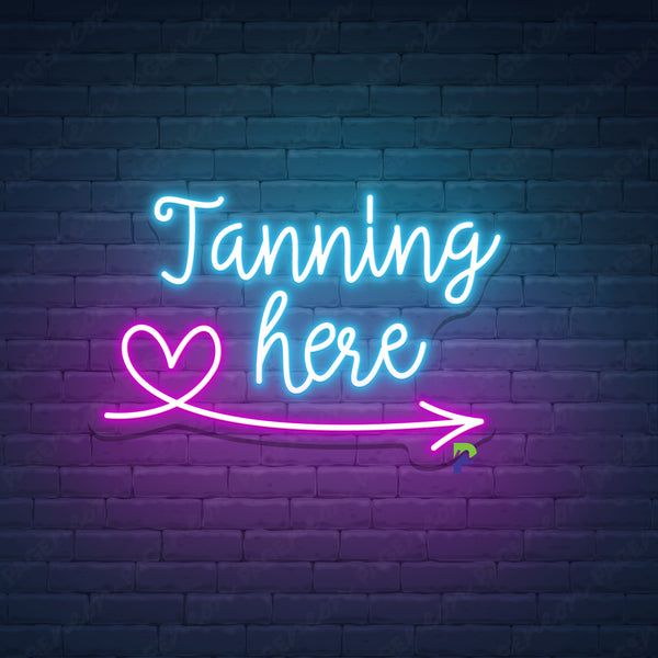 Tanning Here Neon Signs Arrow Led Light - PageNeon