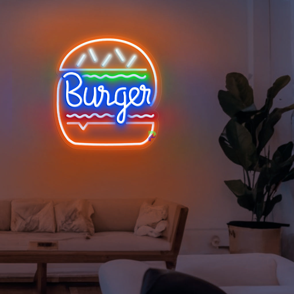 Burger Neon Sign Restaurant Led Light - PageNeon
