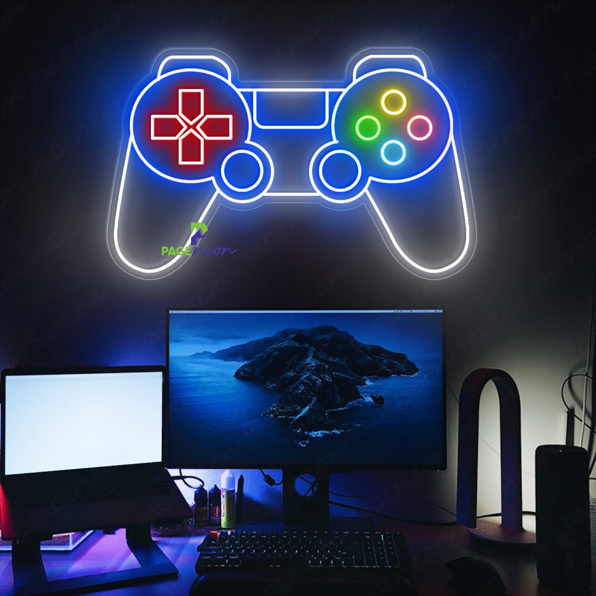 Neon Game Controller Sign - PageNeon