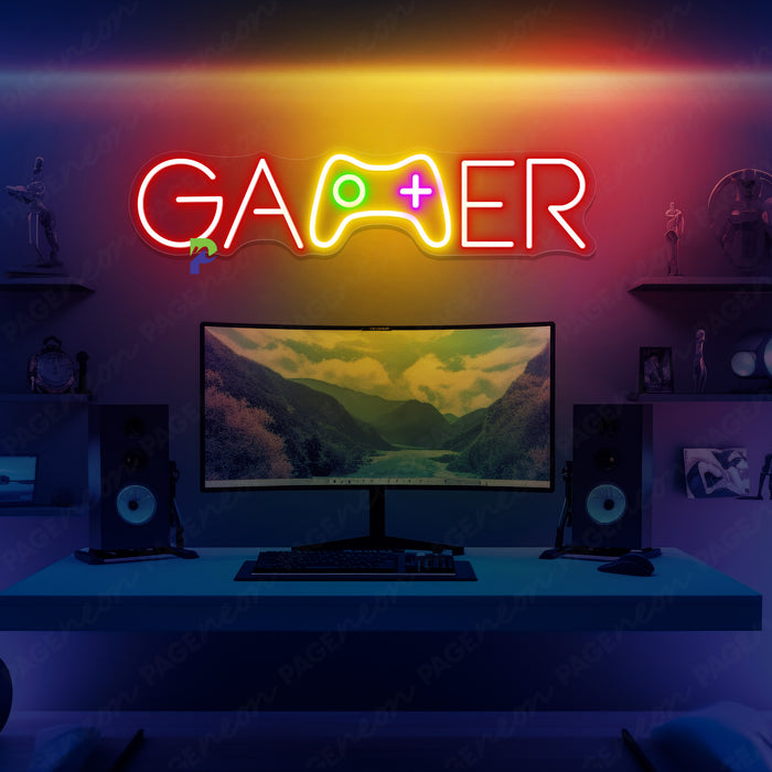 Gamer Neon Sign Led Light For Gaming Room - PageNeon
