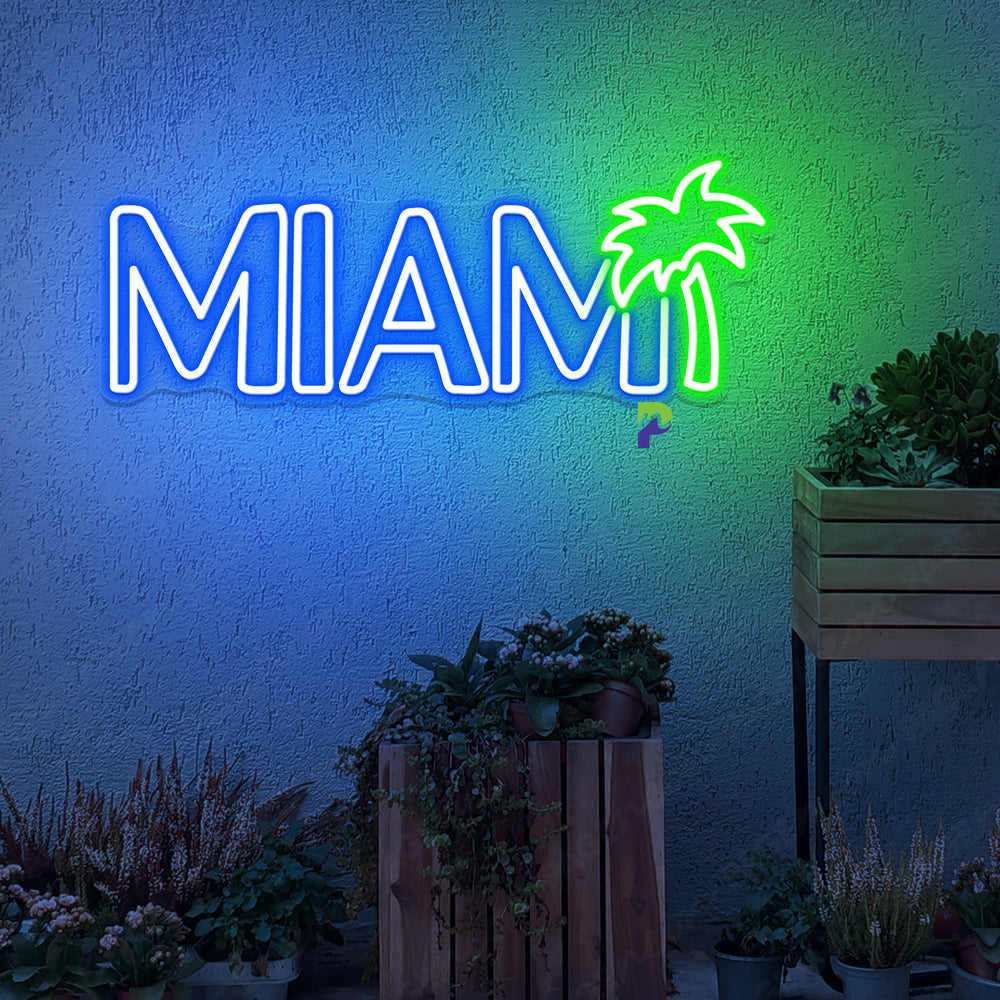 Miami Neon Sign Tropical Palm Tree Led Light - PageNeon