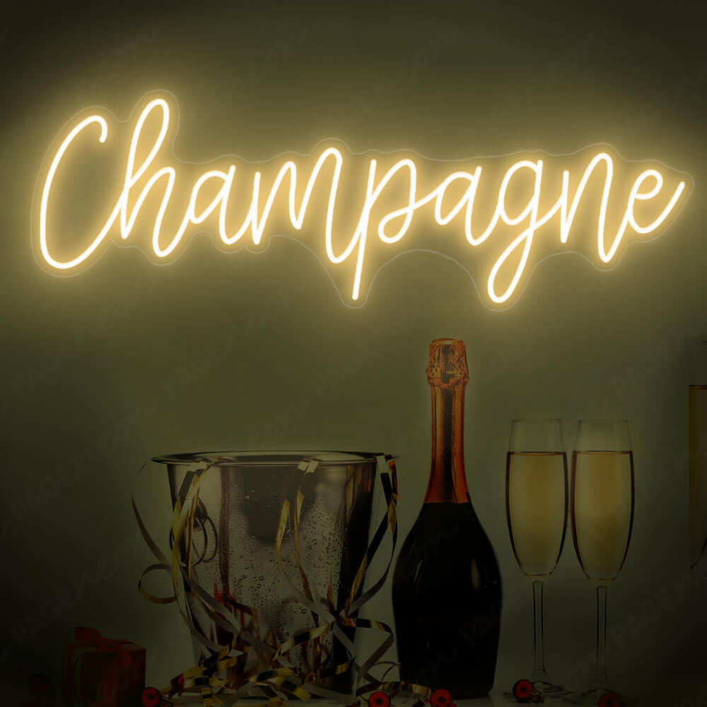 Champagne Neon Sign Luxury Led Restaurant Signs - PageNeon