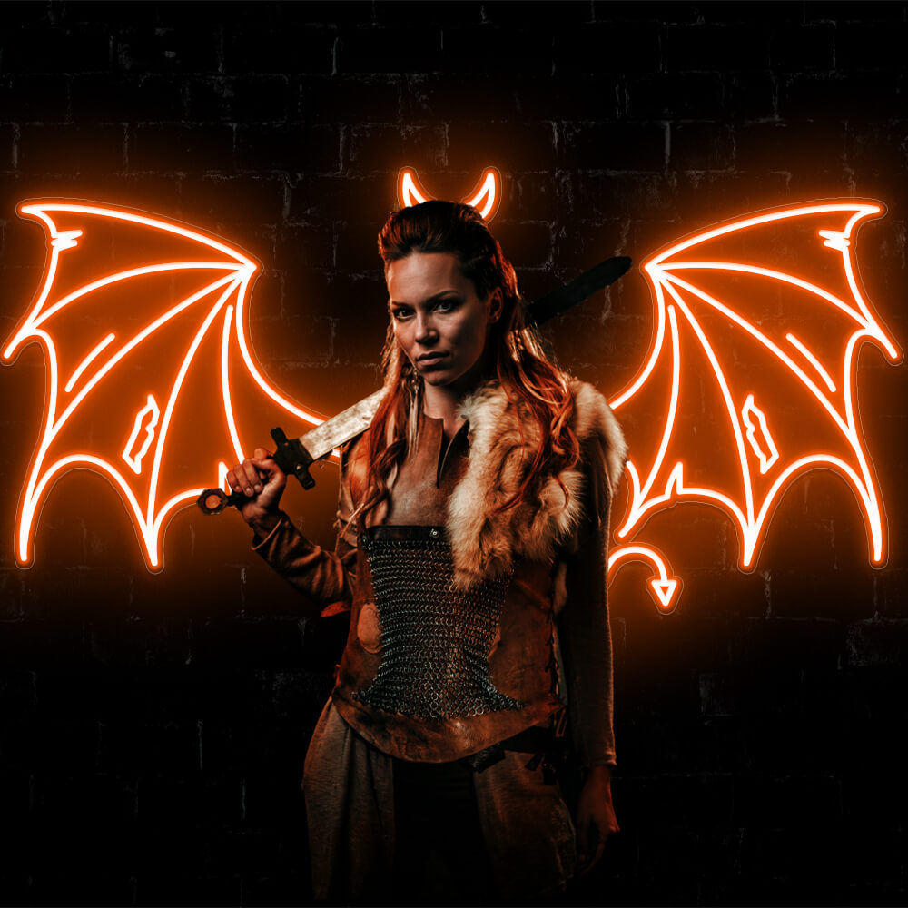 Devil Neon Sign Wings Led Light - PageNeon