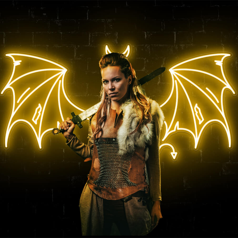 Devil Neon Sign Wings Led Light - PageNeon