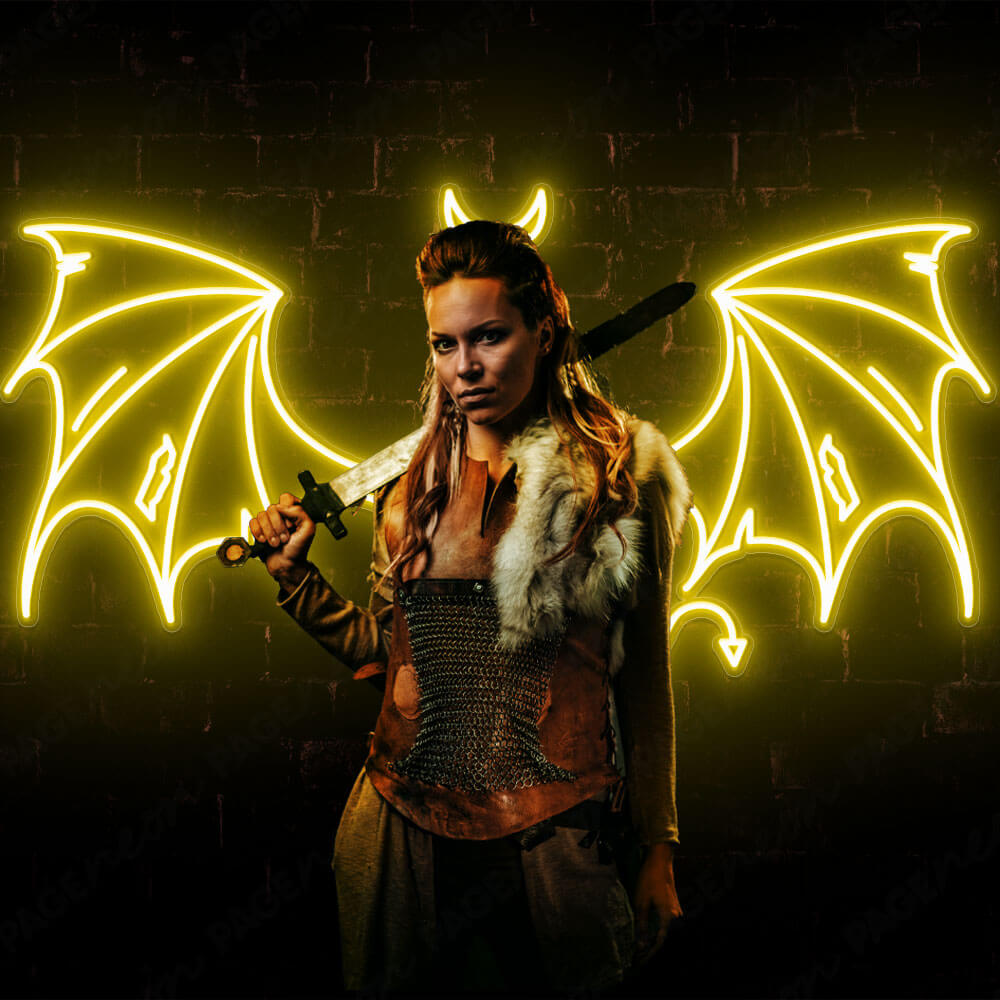 Devil Neon Sign Wings Led Light - PageNeon