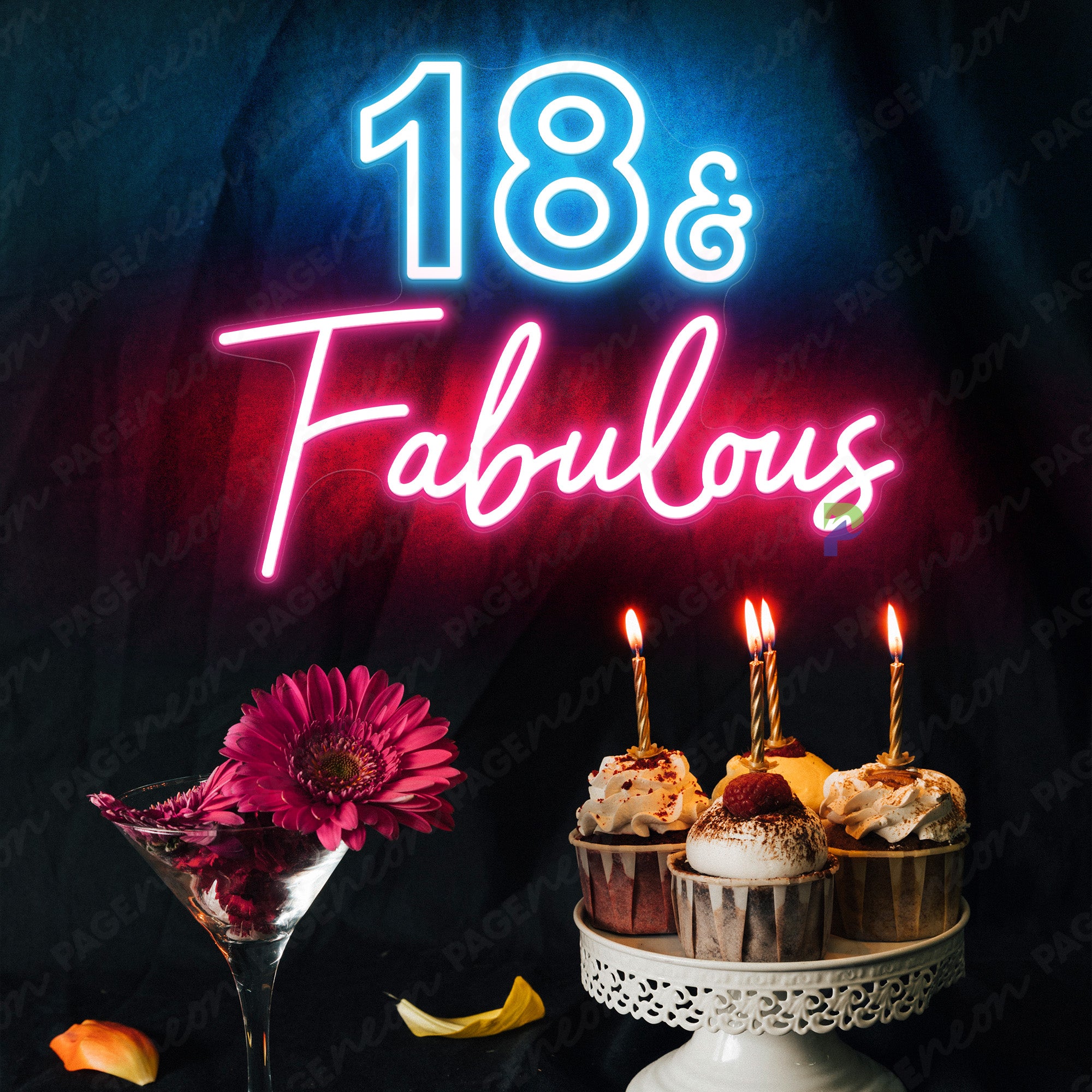 Neon 18 Sign Eighteen Birthday Party Led Sign - PageNeon