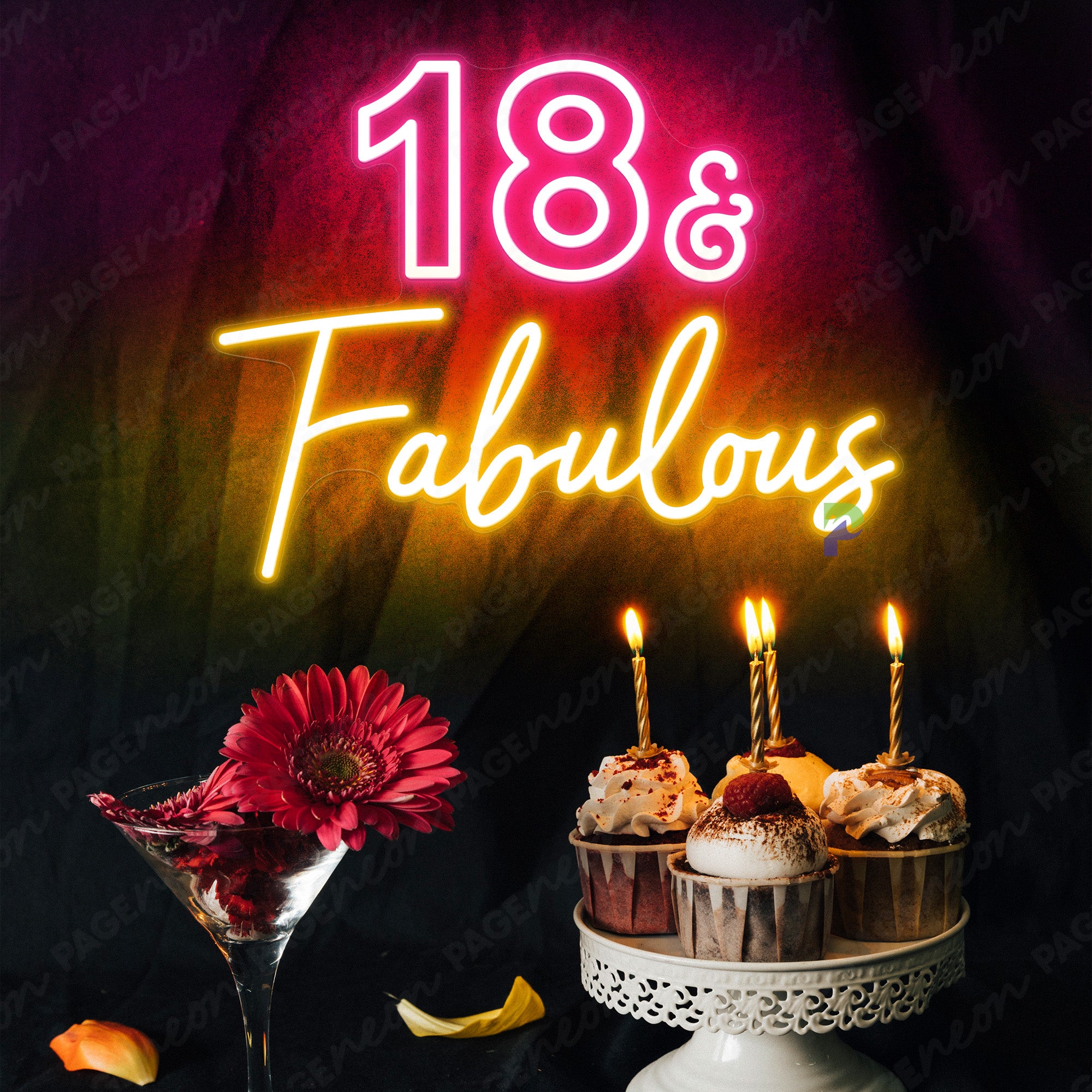 Neon 18 Sign Eighteen Birthday Party Led Sign - PageNeon