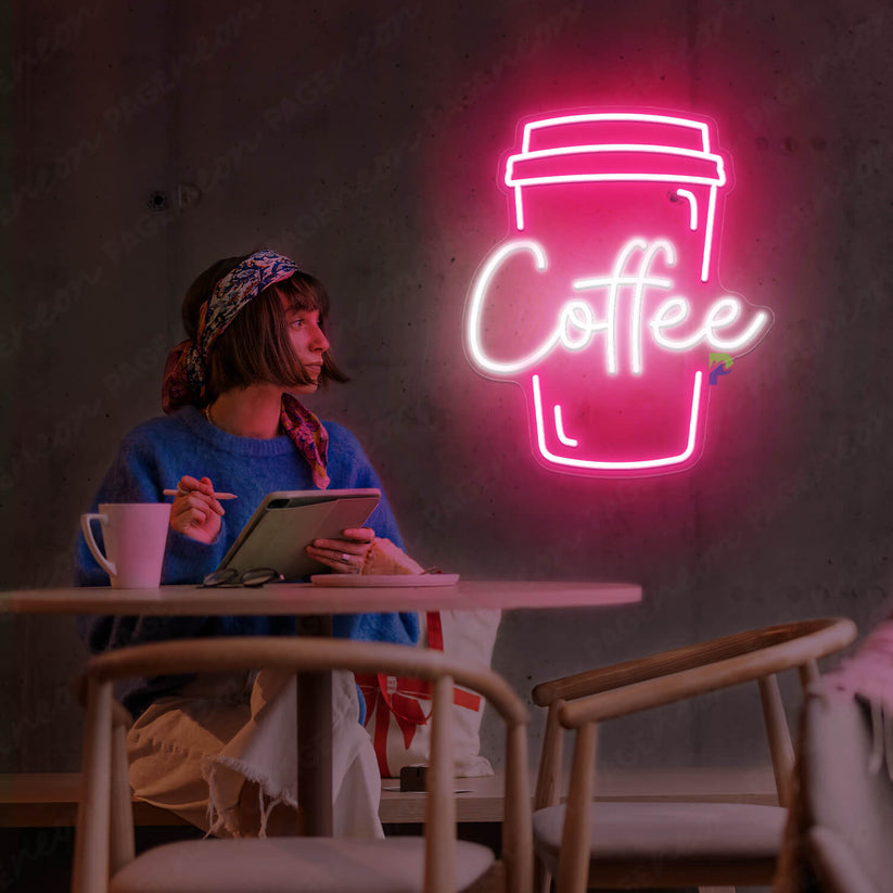 Neon Coffee Sign Coffee Cup LED Light - PageNeon